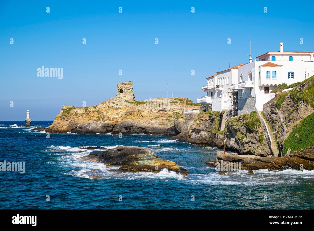 Lighthouse andros hi-res stock photography and images - Alamy