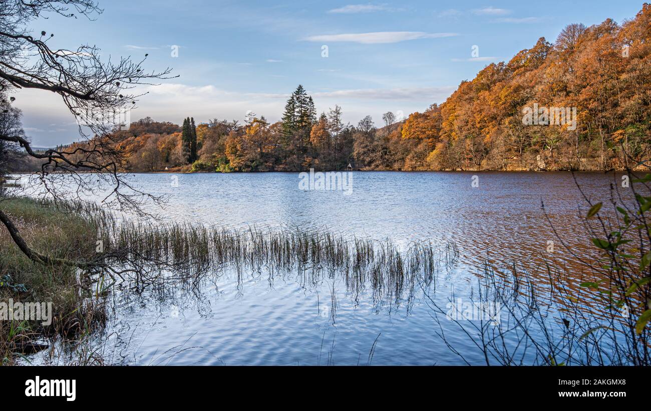 Loch Ard in the Trossachs National Park, Scotland in autumnal colours ...