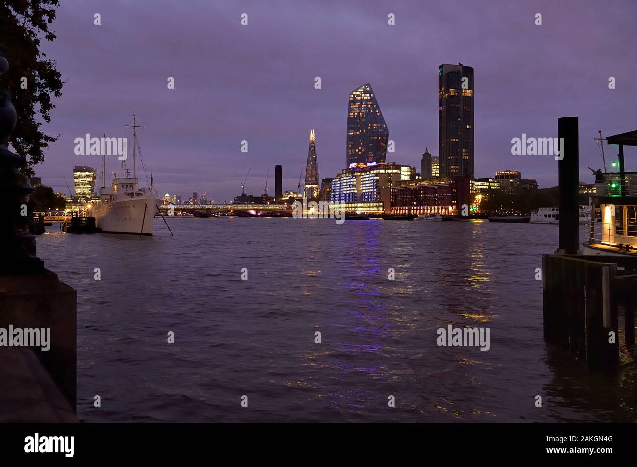 United Kingdom, London, HQS Wellington on Victoria embankment, the ...