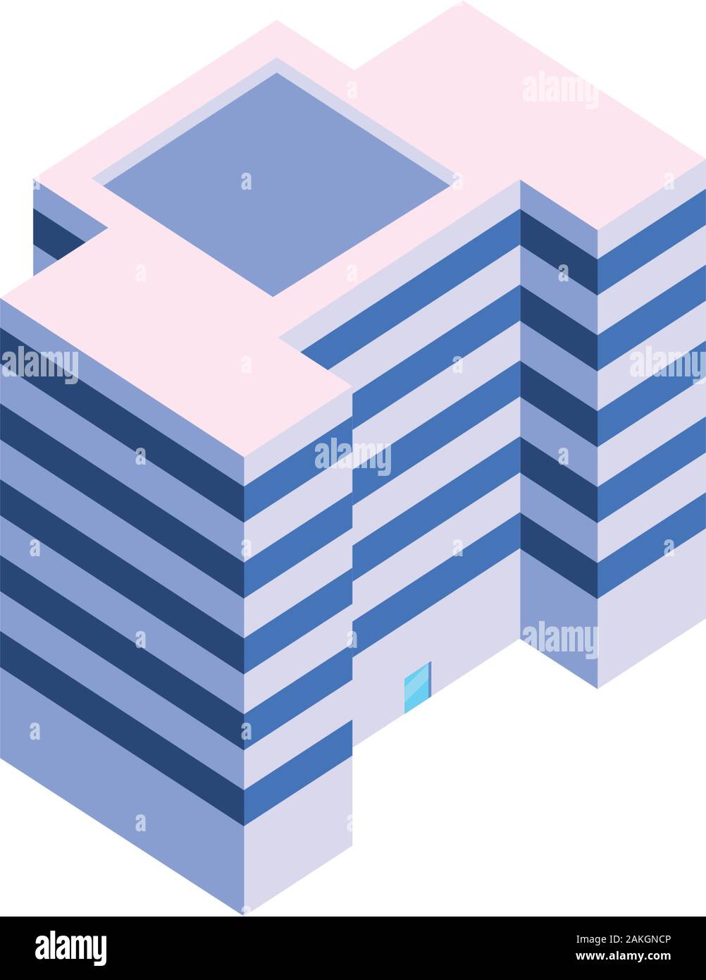 Isometric white building design, City architecture urban modern ...