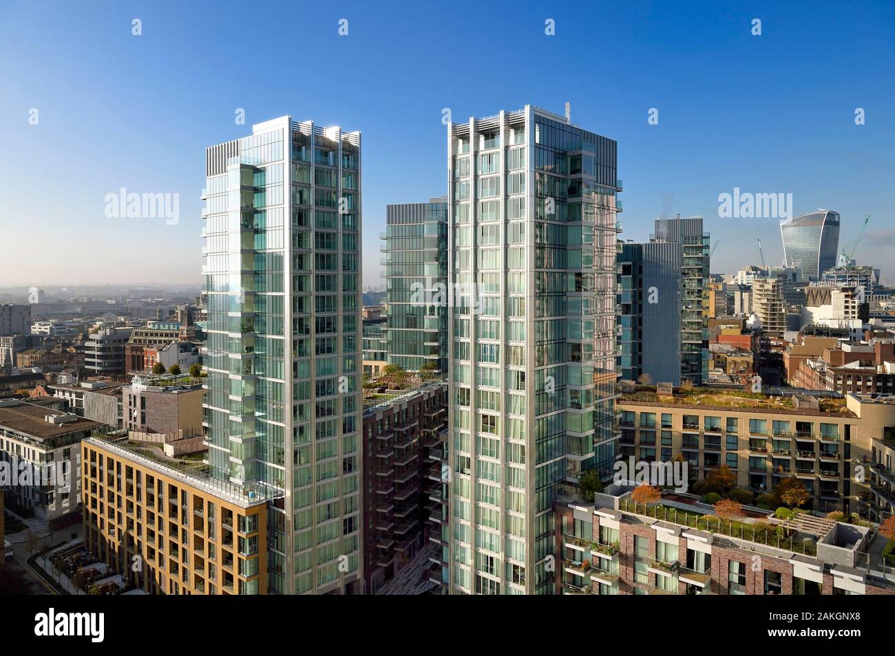 United Kingdom, London, Whitechapel district, the new Aldgate buildings ...