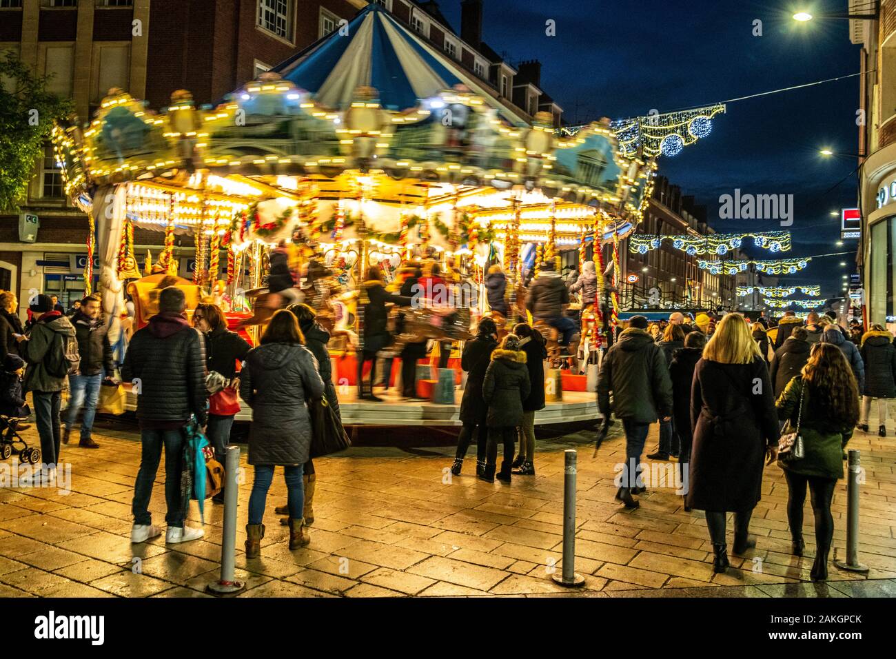 France, Somme, Amiens, The Christmas market in Amiens Stock Photo - Alamy