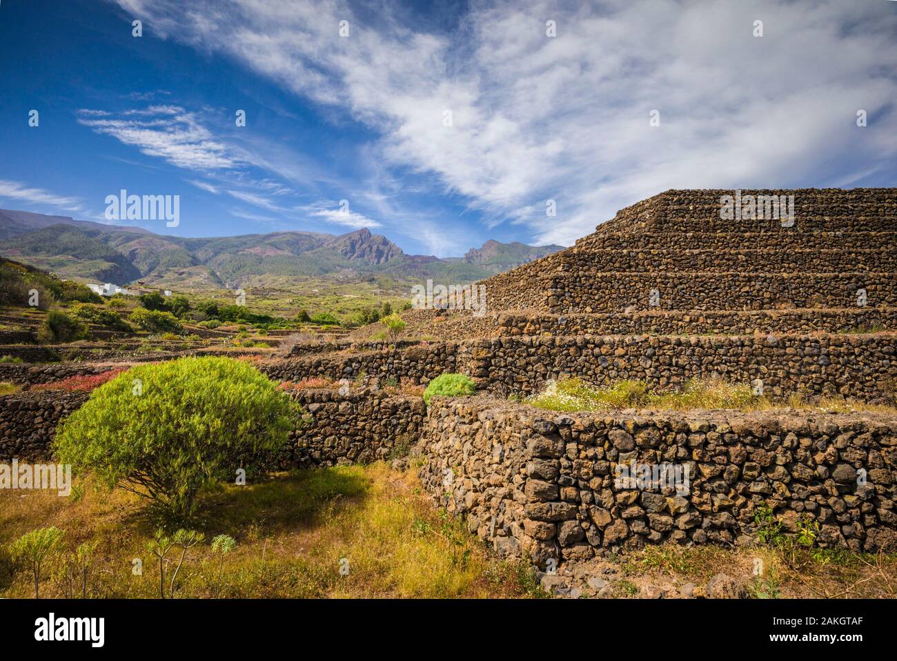 Pyramids built by early settlers of tennerife hi-res stock photography ...