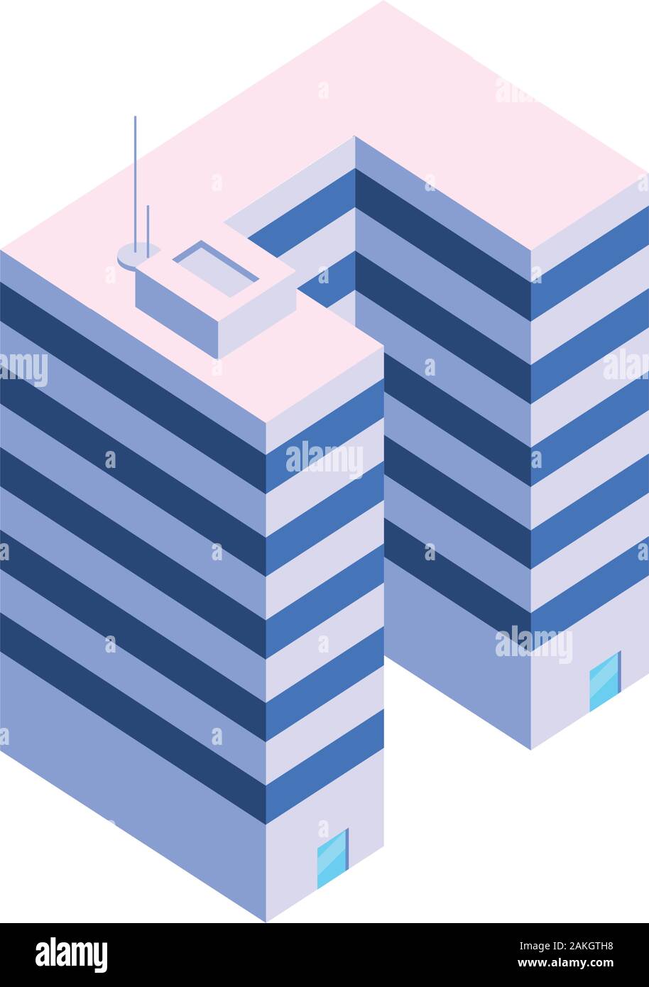Isometric white building design, City architecture urban modern ...