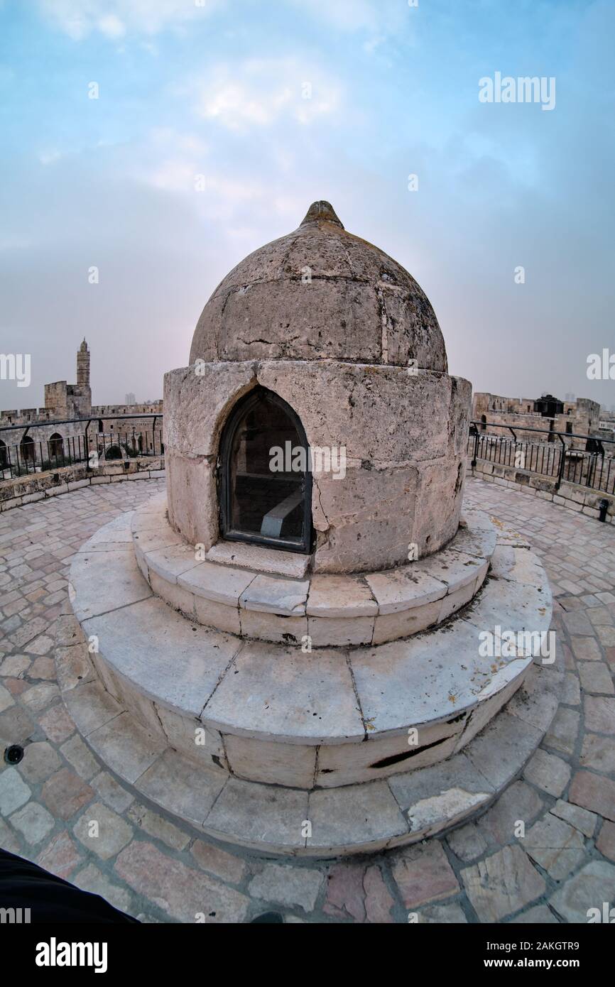 little dome in the courtyard of the tower of David in Jerusalem, Israel ...