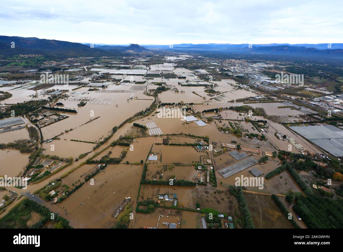 France, Var, Frejus, after the overflow of the river l'Argens ...