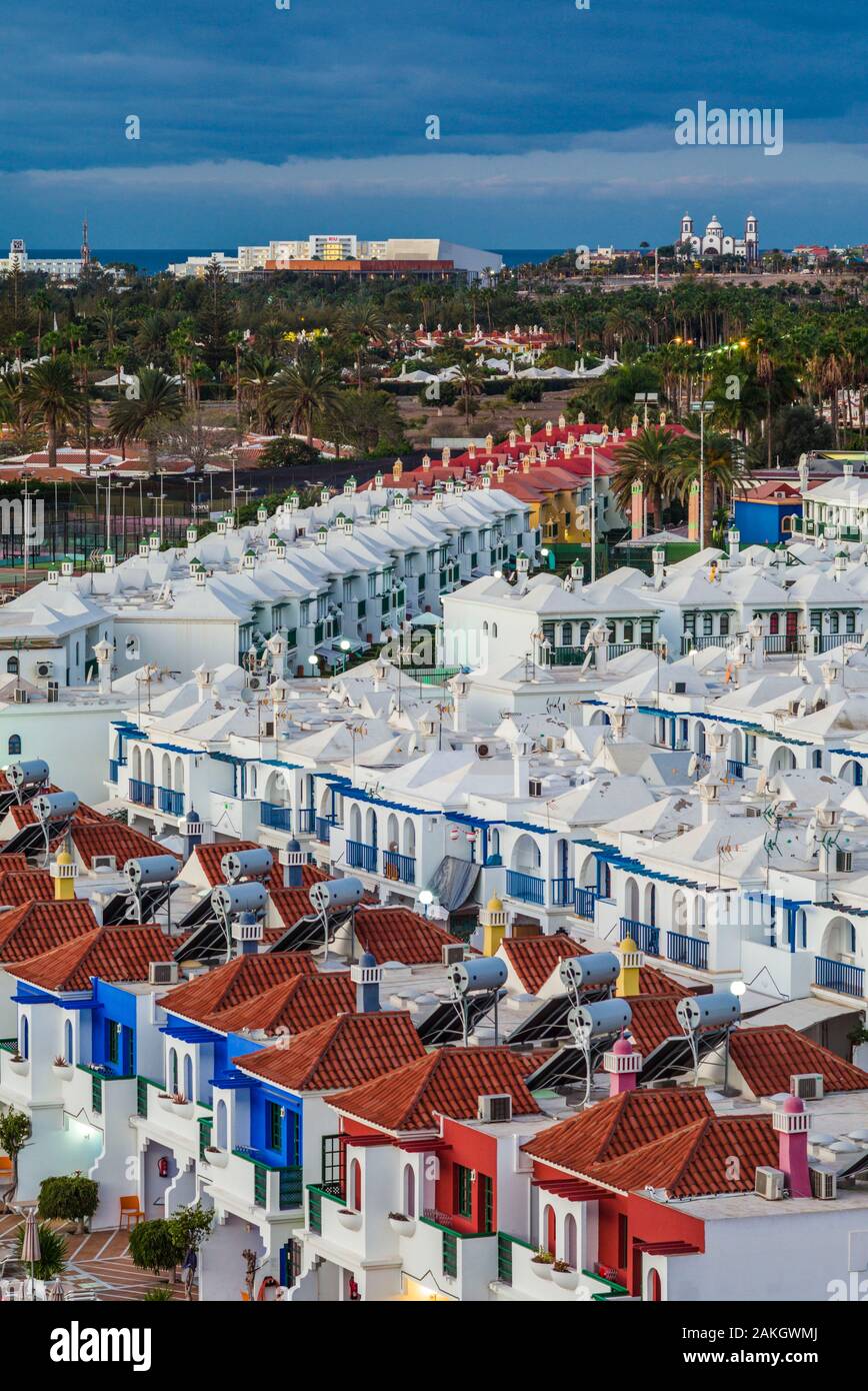 Spain, Canary Islands, Gran Canaria Island, Maspalomas, of resort town ...