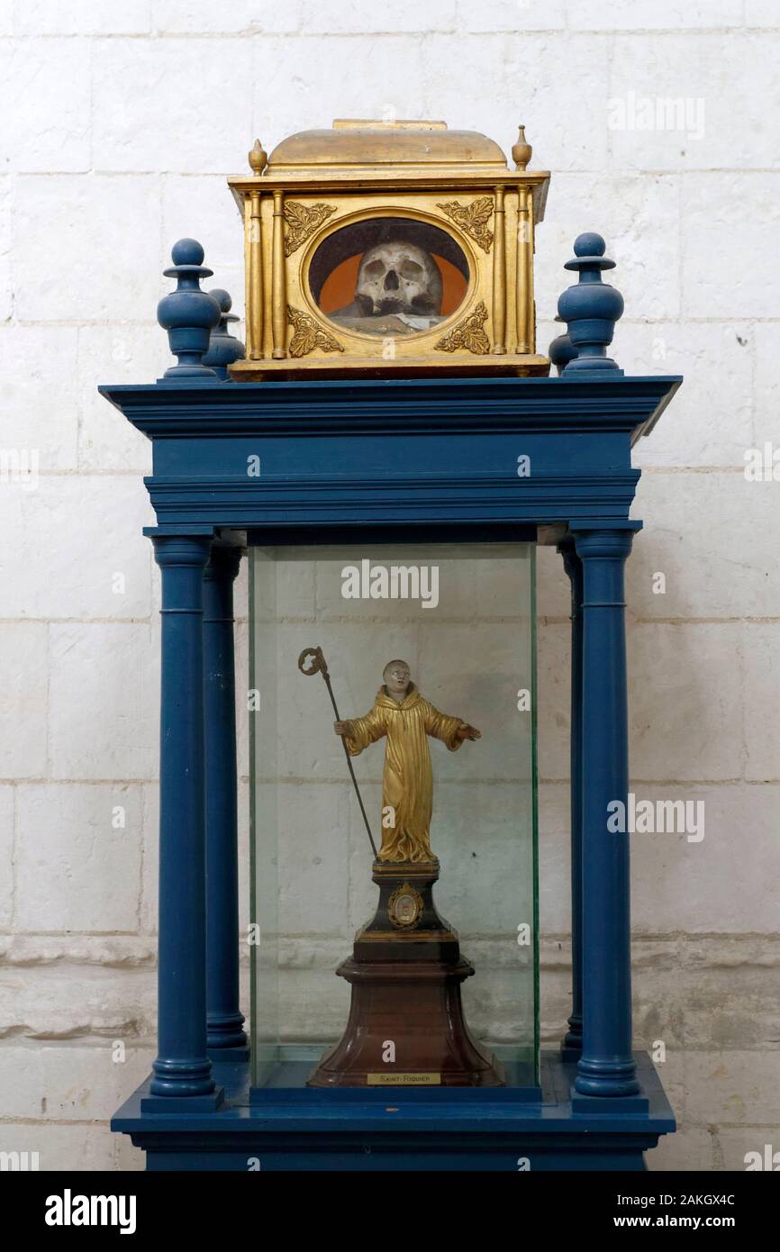 France, Somme, Saint Riquier, abbey church dated 13th century, statue ...