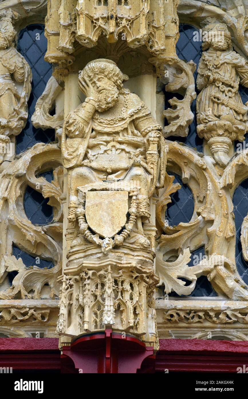 France, Somme, Saint Riquier, abbey church, frontage, gate, Tree of ...