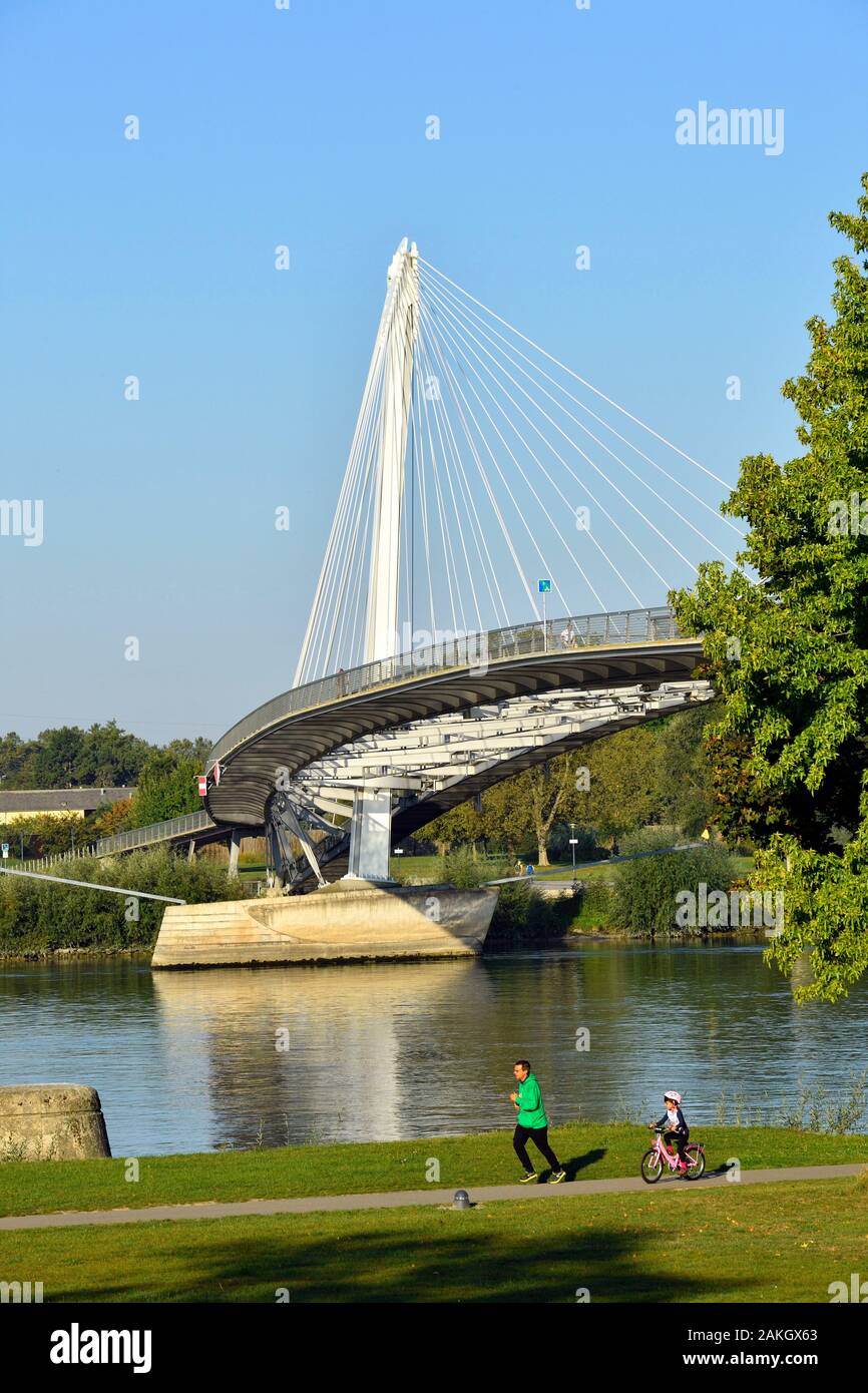 France, Bas Rhin, between Strasbourg and Kehl in Germany, the garden of ...
