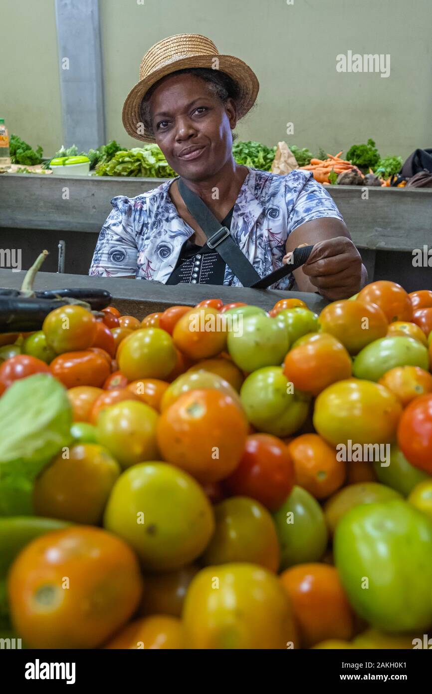 Mauritius, Rodrigues island, Port-Mathurin, saturday market Stock Photo ...