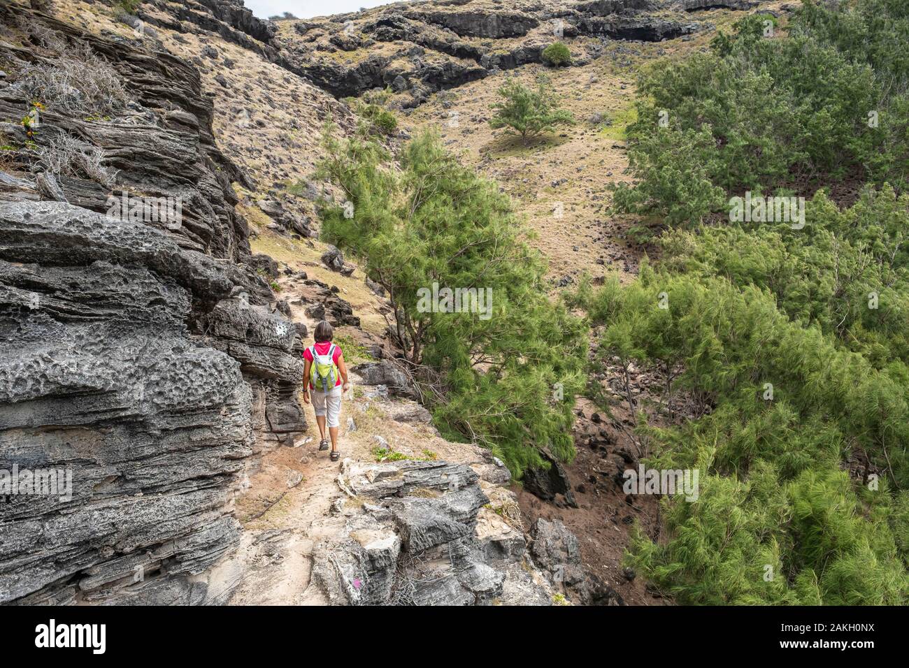 Mauritius, Rodrigues island, hike from Pointe Coton to Mourouk Stock ...