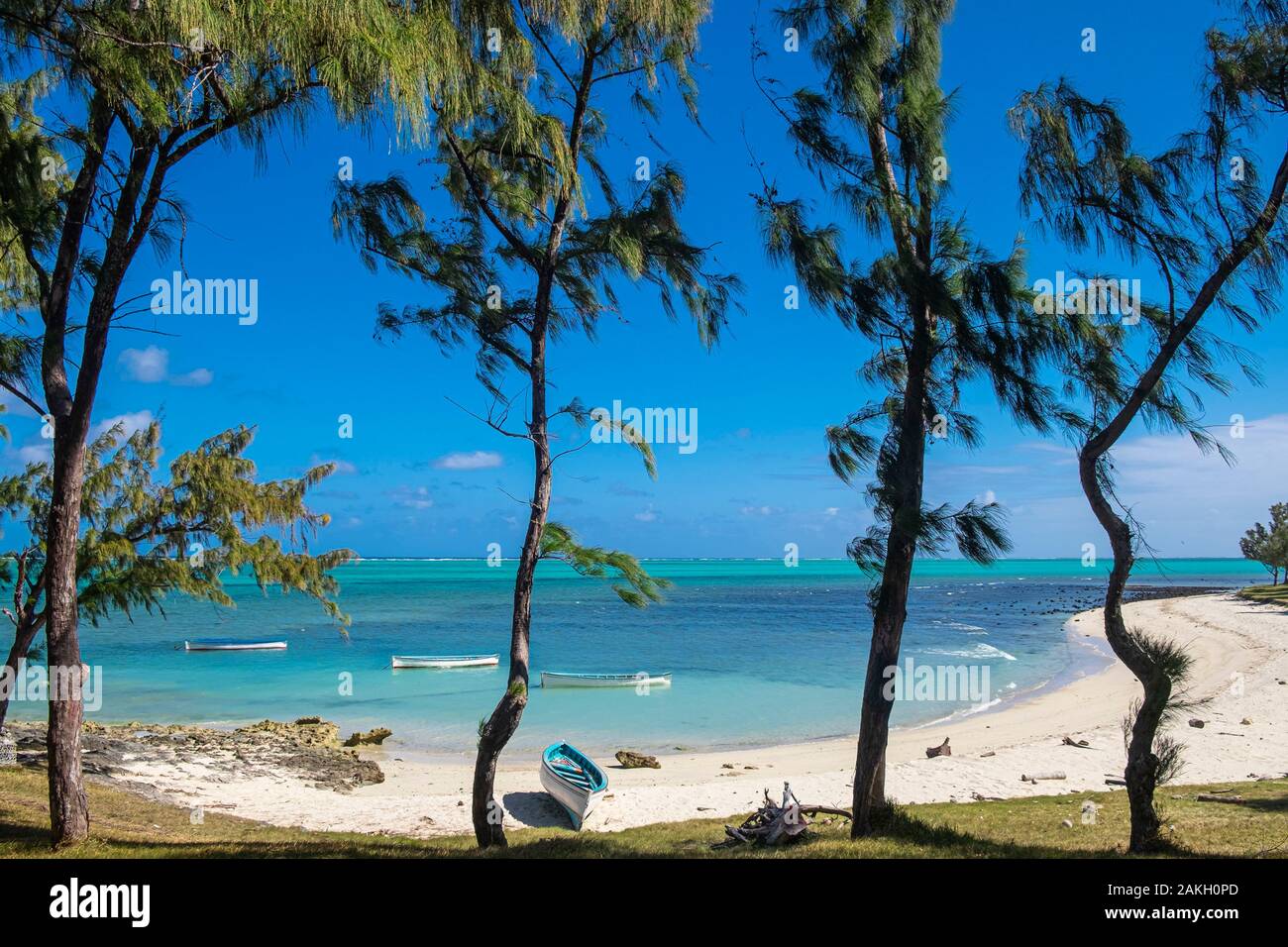 Mauritius, Rodrigues island, beach on the East coast between Graviers ...