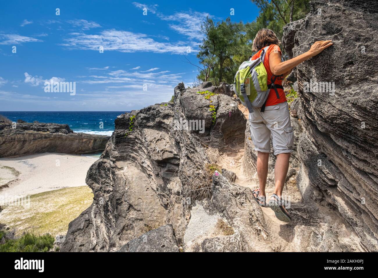 Mauritius, Rodrigues island, hike from Pointe Coton to Mourouk, Trou d ...