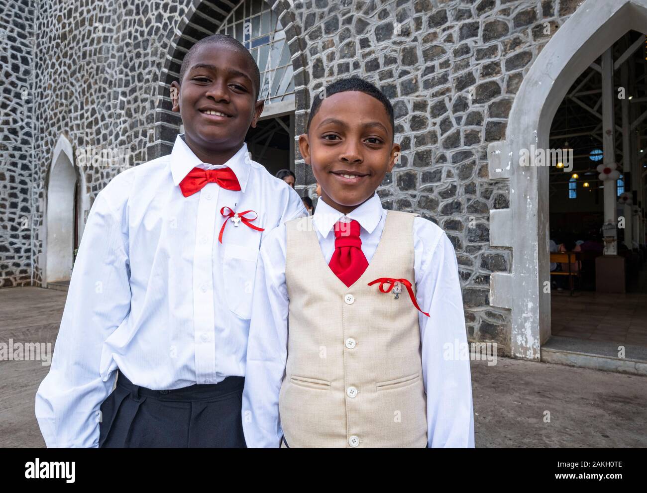 Mauritius, Rodrigues island, Saint-Gabriel cathedral, many little ...