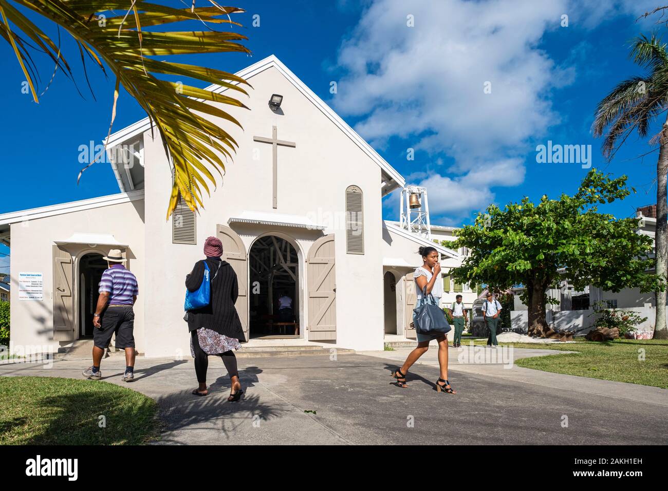 Mauritius, Rodrigues island, Port-Mathurin, Catholic church Stock Photo ...