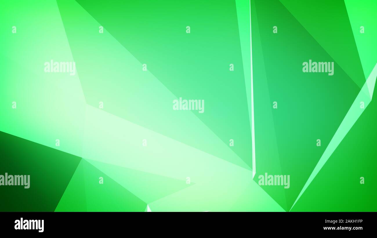 Green color of triangles connected with each other. 3d illustration ...