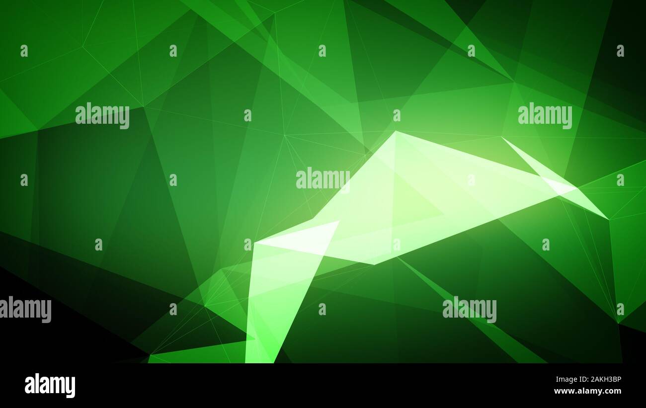 3d illustration of a green triangles background Stock Photo - Alamy
