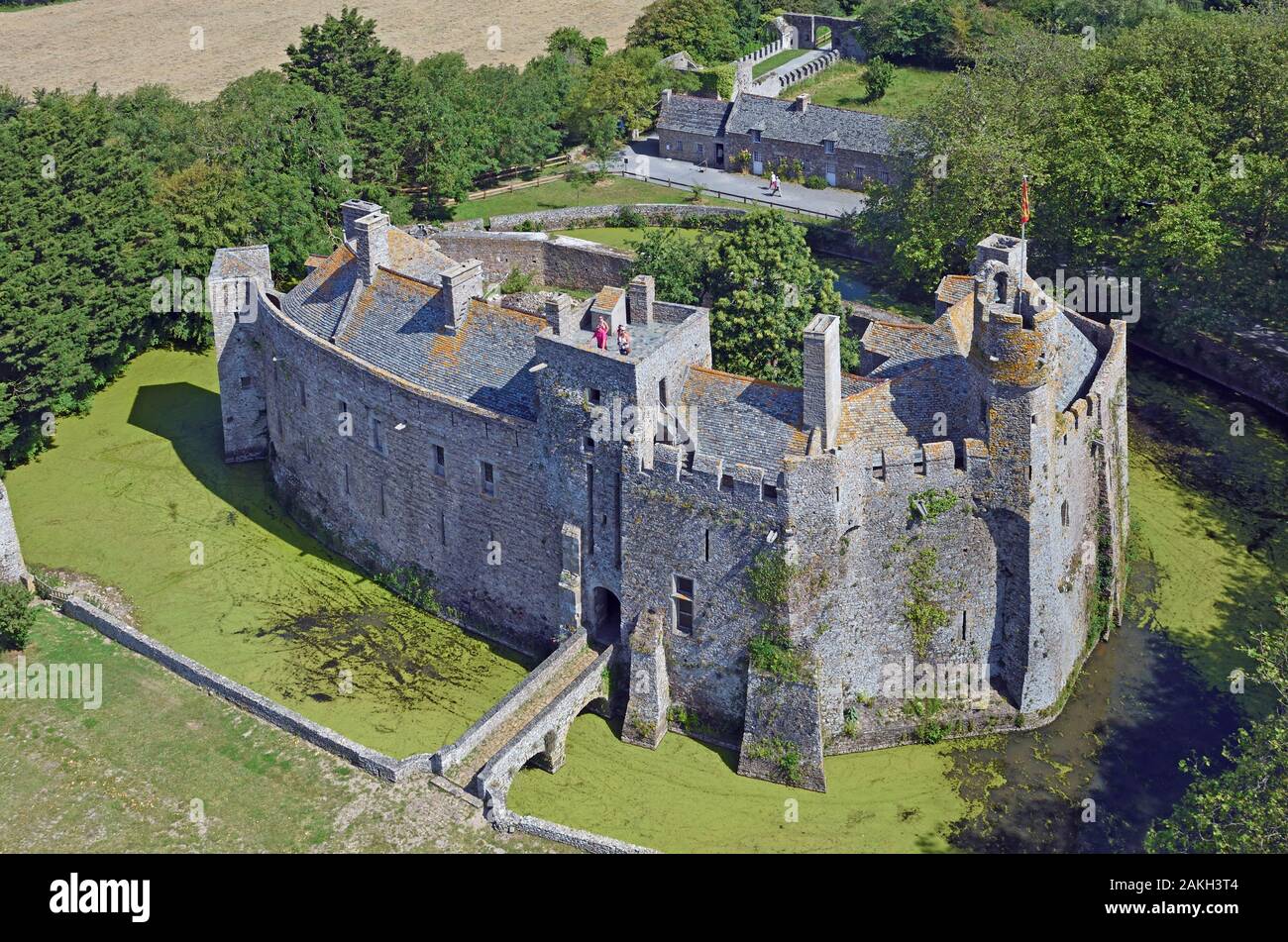 France, Manche, the castle of Pirou (aerial view Stock Photo - Alamy