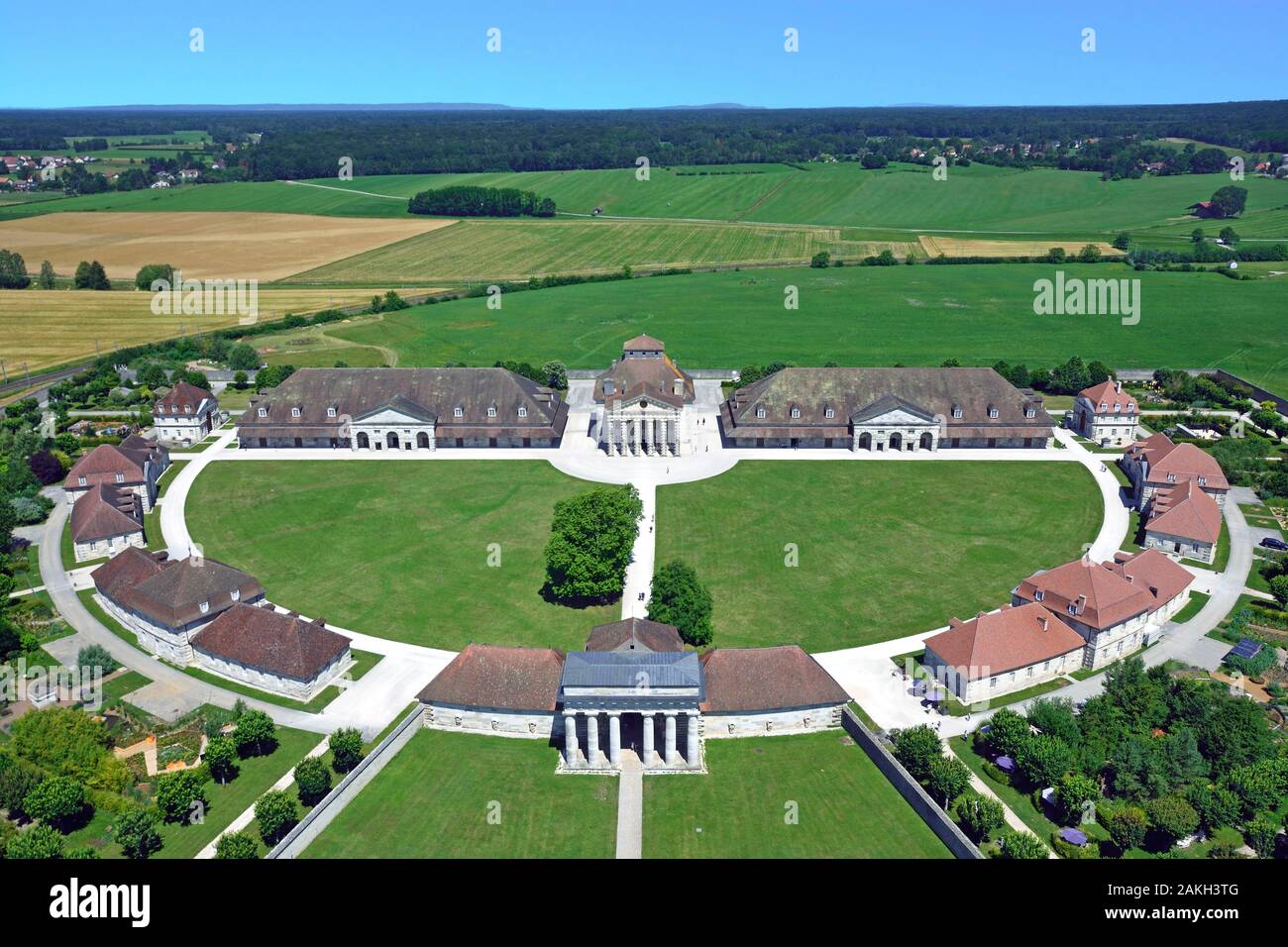 France, Doubs, Arc-et-Senans, the royal saltworks built by architect ...
