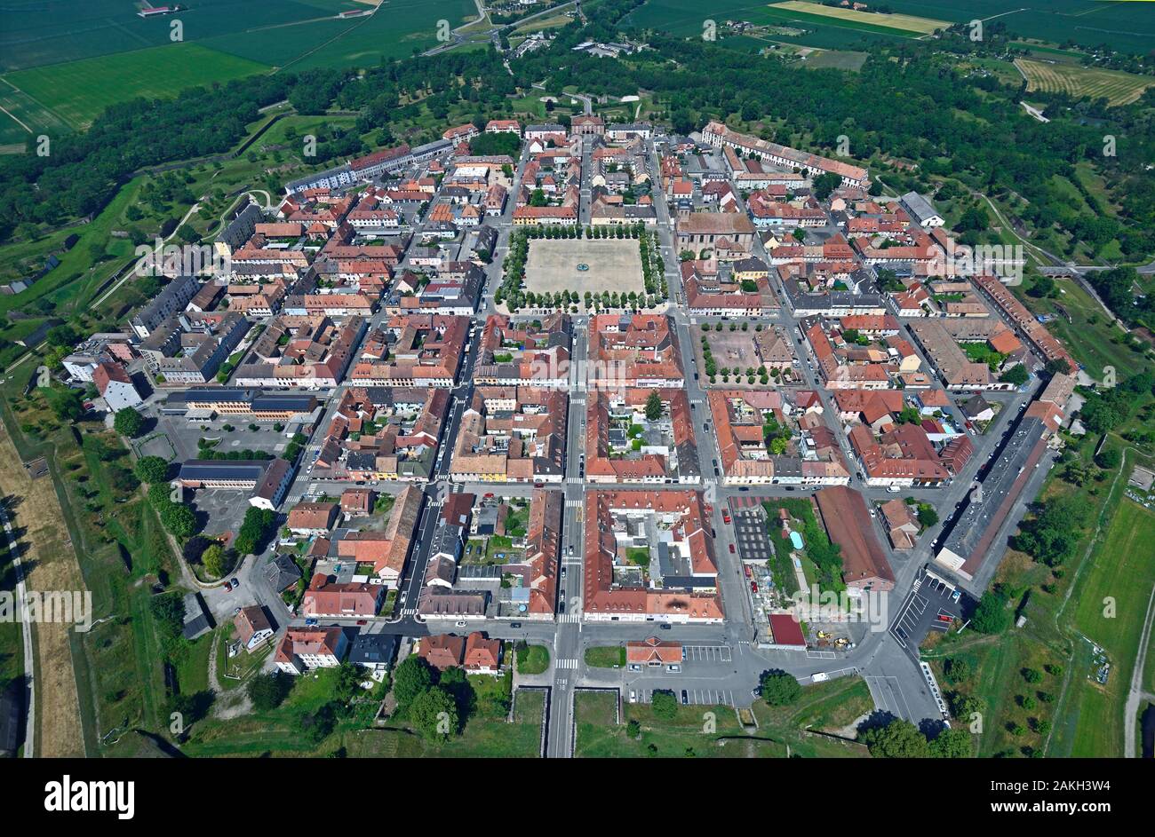 France, Haut-Rhin, Neuf-Brisach, city fortified by Vauban and listed as ...