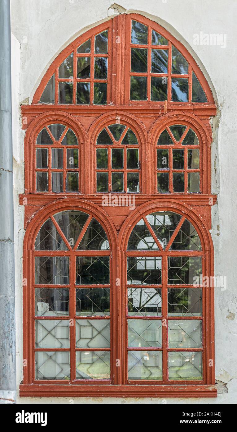 Window of an old house in an exquisite wooden frame Stock Photo - Alamy