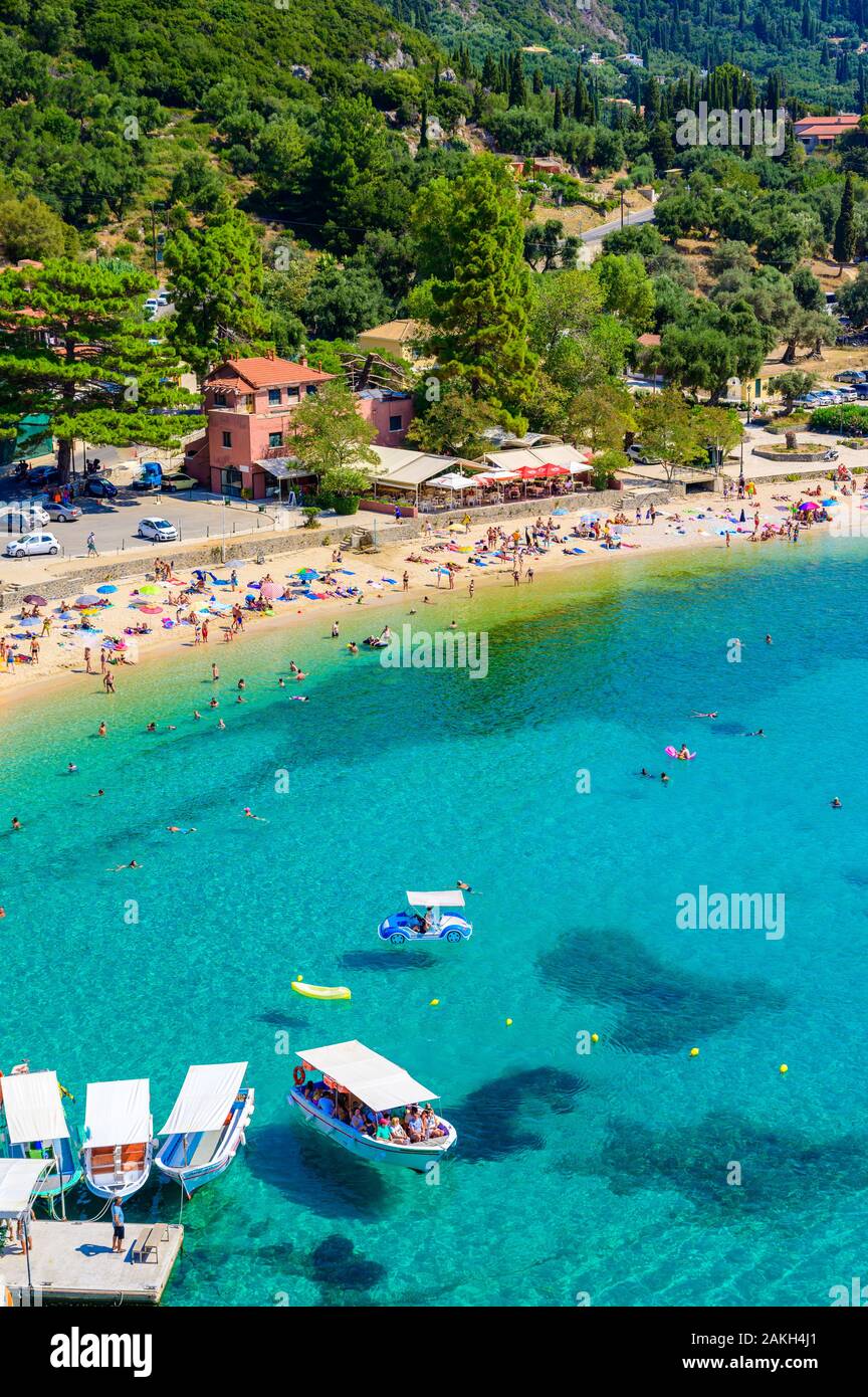 Paleokastritsa - Paradise coastline scenery with crystal clear azure ...