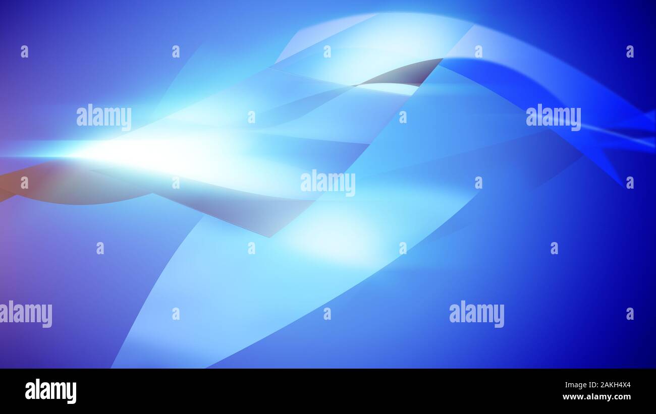 3d illustration with beautiful glowy bended blue line elements on a ...