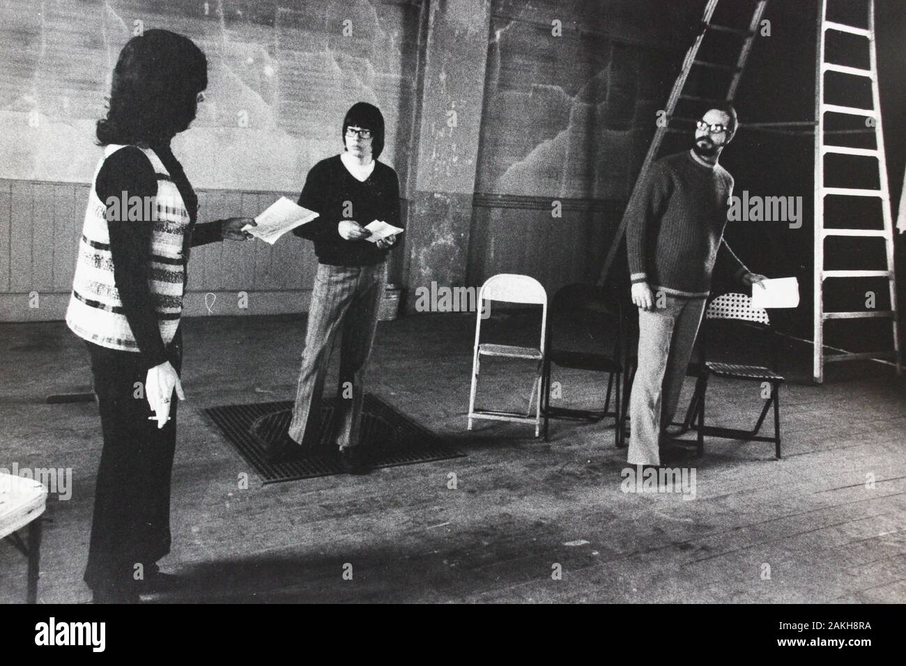 Fine seventies black and white photography of a theatrical reading by ...