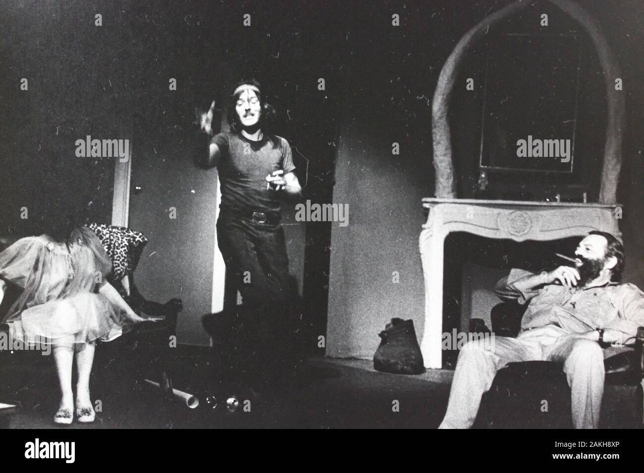 Fine seventies black and white photography of a theatrical reading by ...