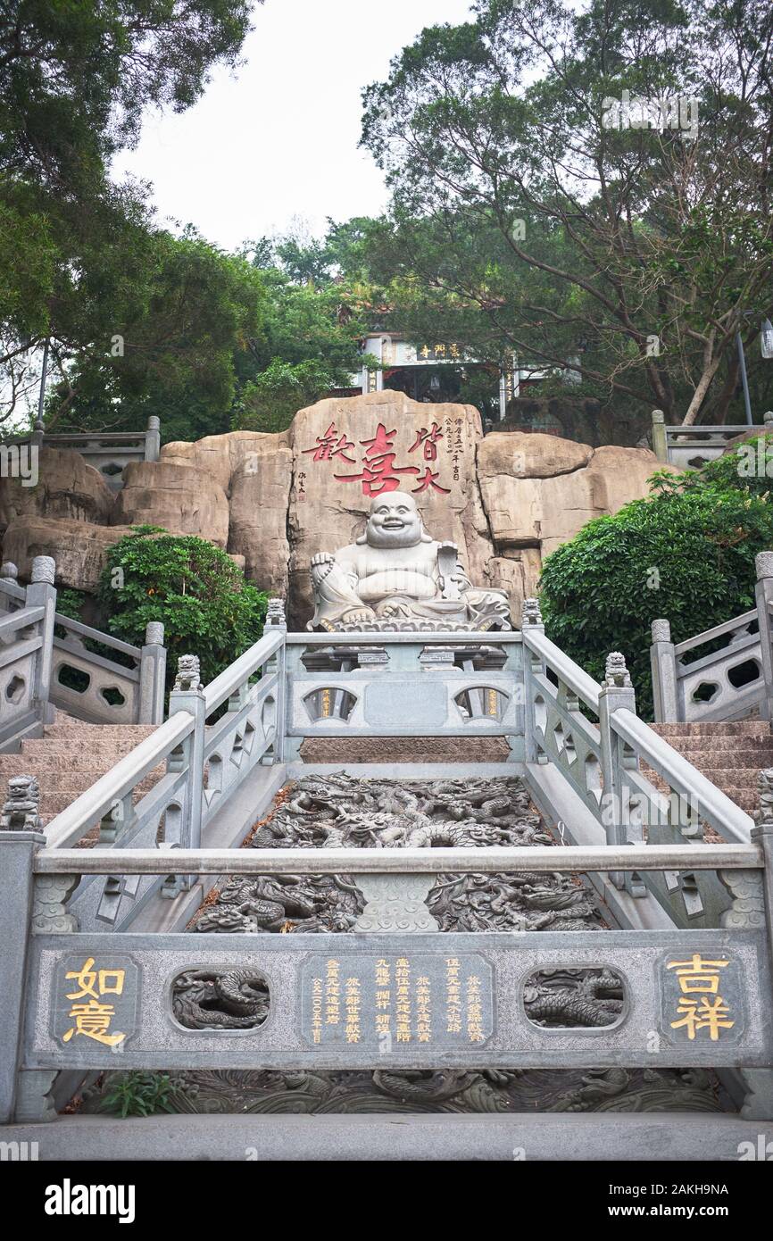 Buddha on Temple Steps Stock Photo - Alamy