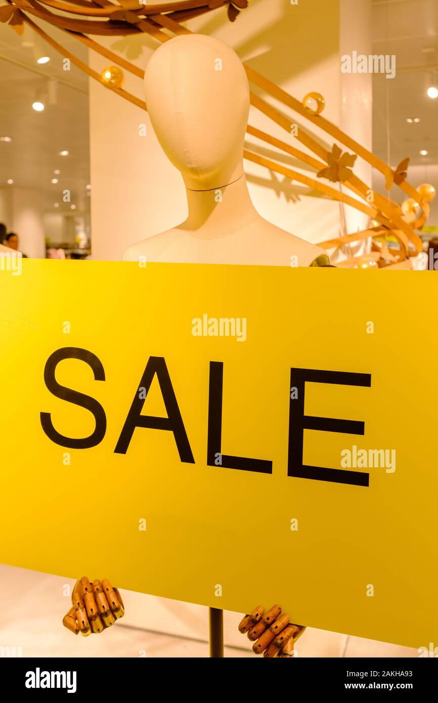 sale sign board in shopping mall display Stock Photo - Alamy