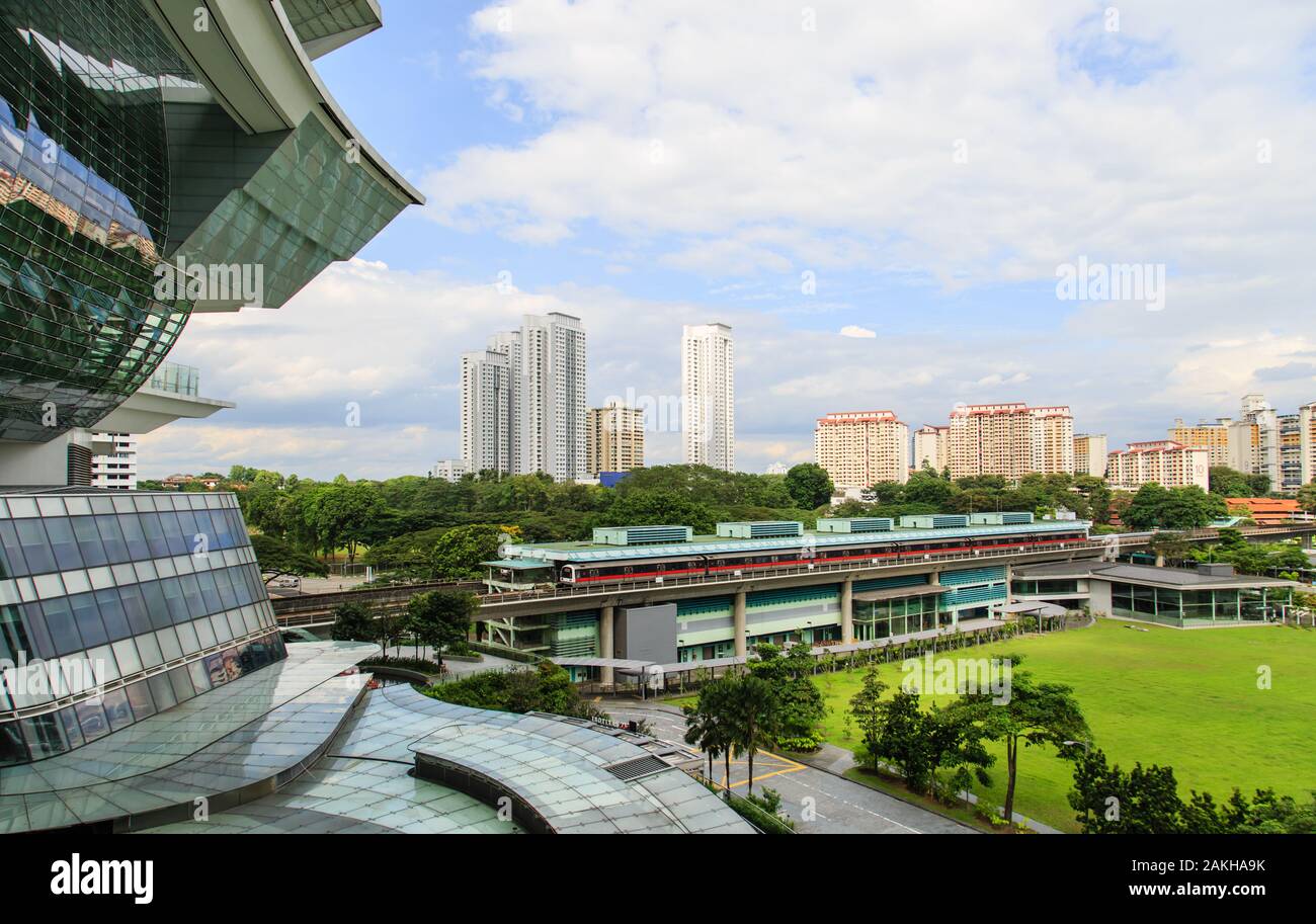 Singapore-22 DEC 2017:Singapore mrt train aerial view in station Stock ...