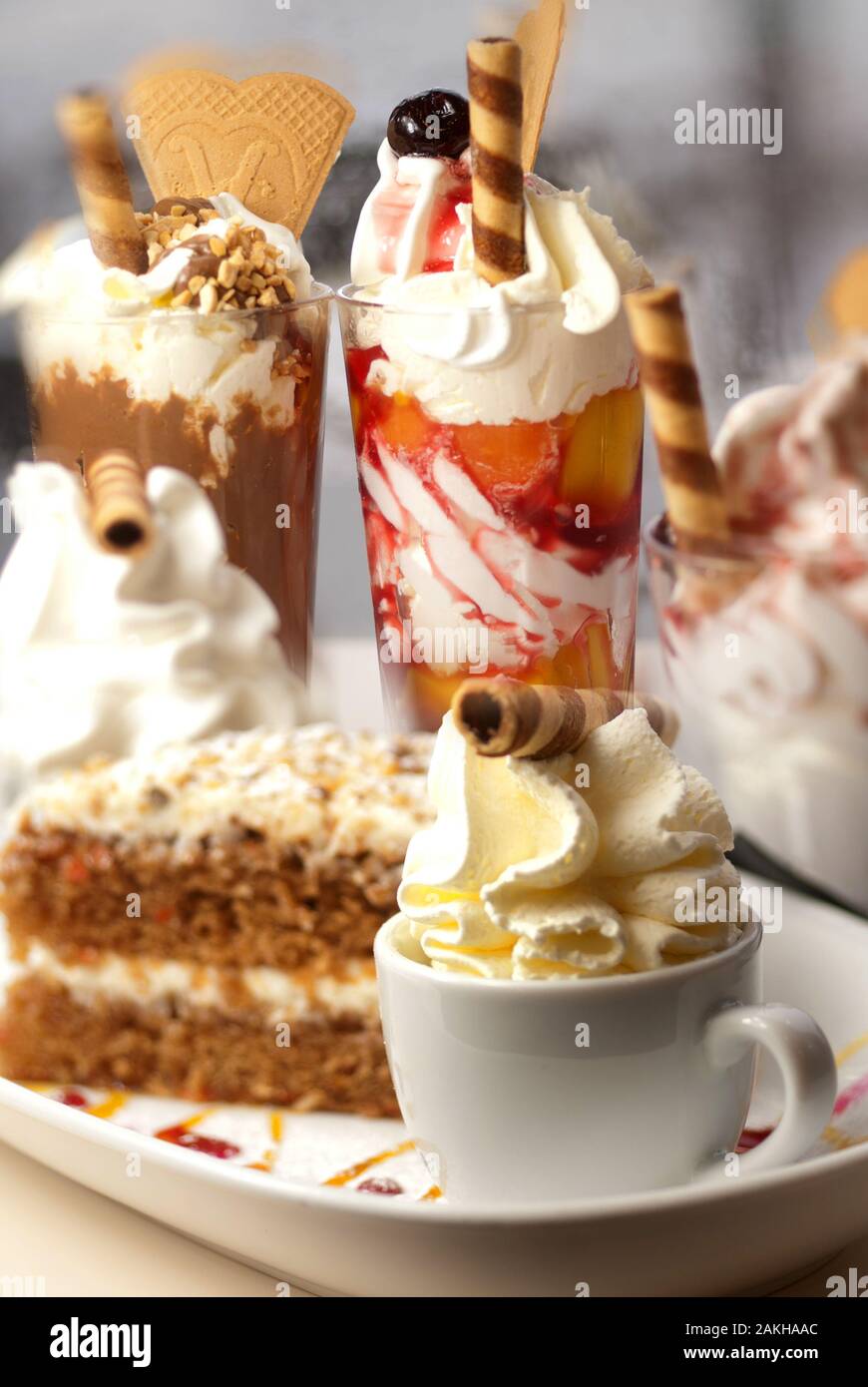 Ice Cream sundaes Stock Photo - Alamy