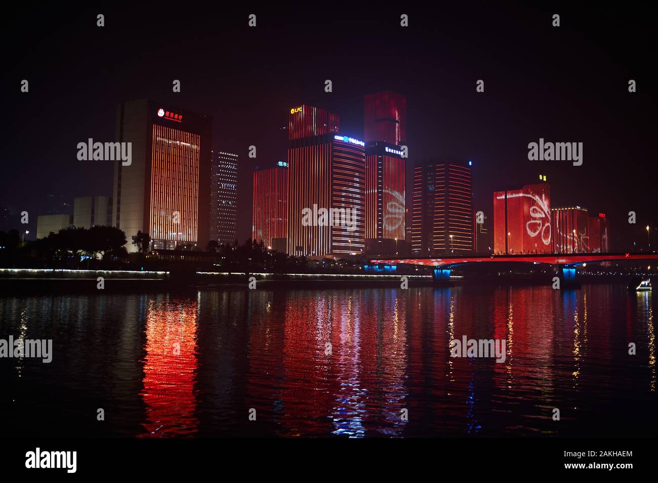 Fuzhou Skyline at Night Stock Photo - Alamy