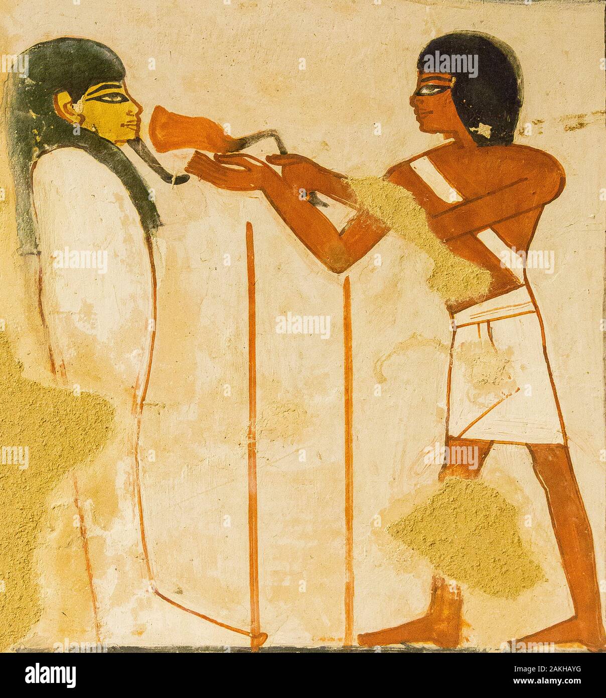 Luxor in Egypt, Valley of the Nobles, tomb of Menna. A part of the ...