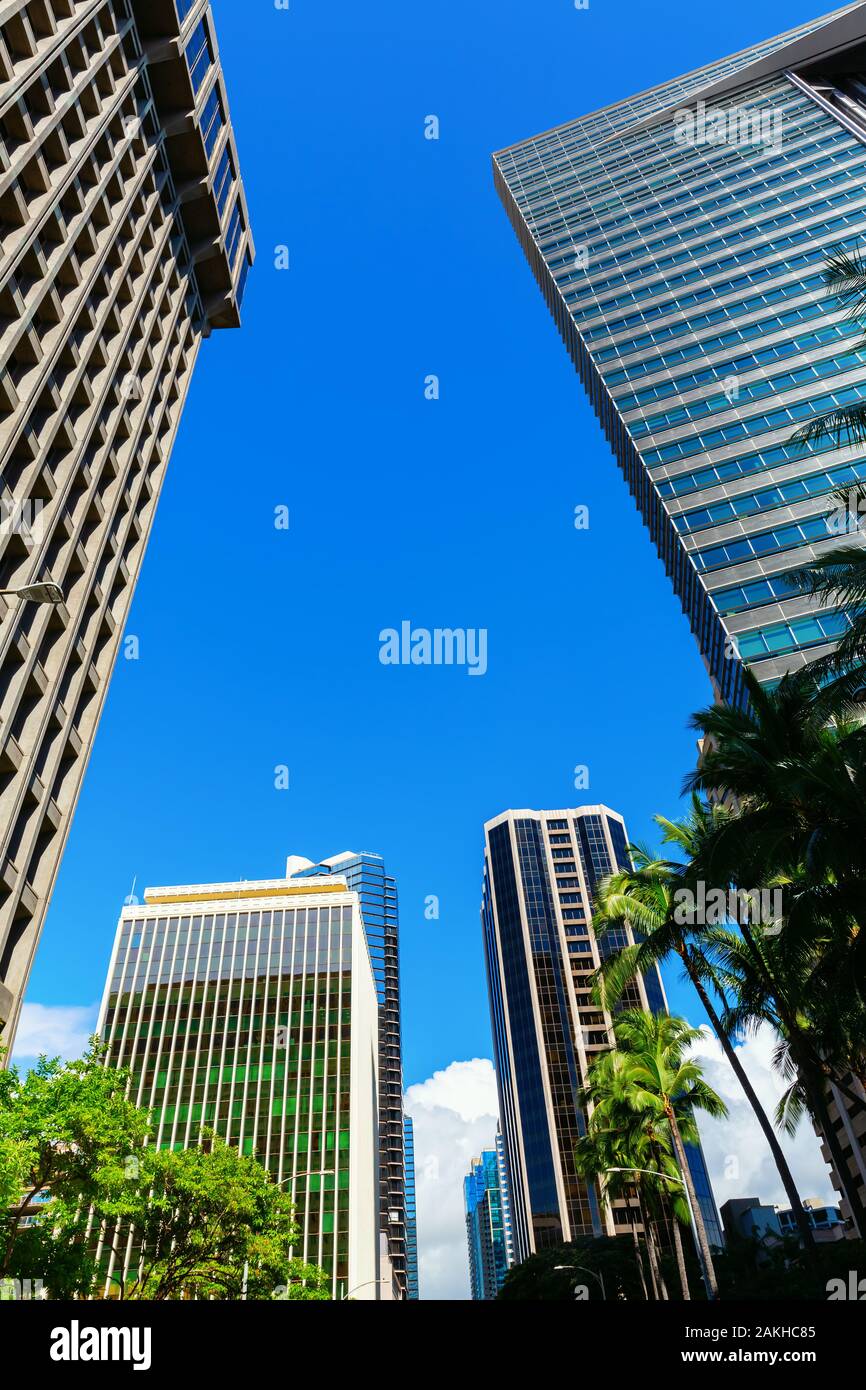 picture of skyscraper in the city center of Honolulu, Oahu, Hawaii ...