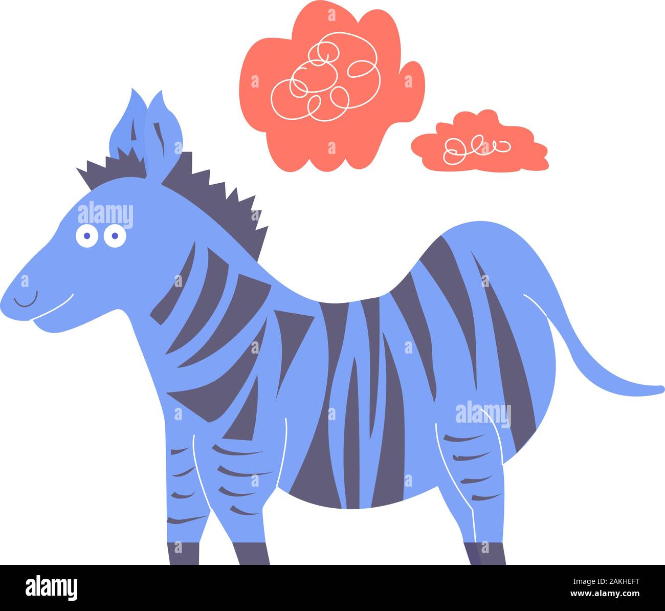 Funny little crazy zebra blue Stock Vector Image & Art - Alamy