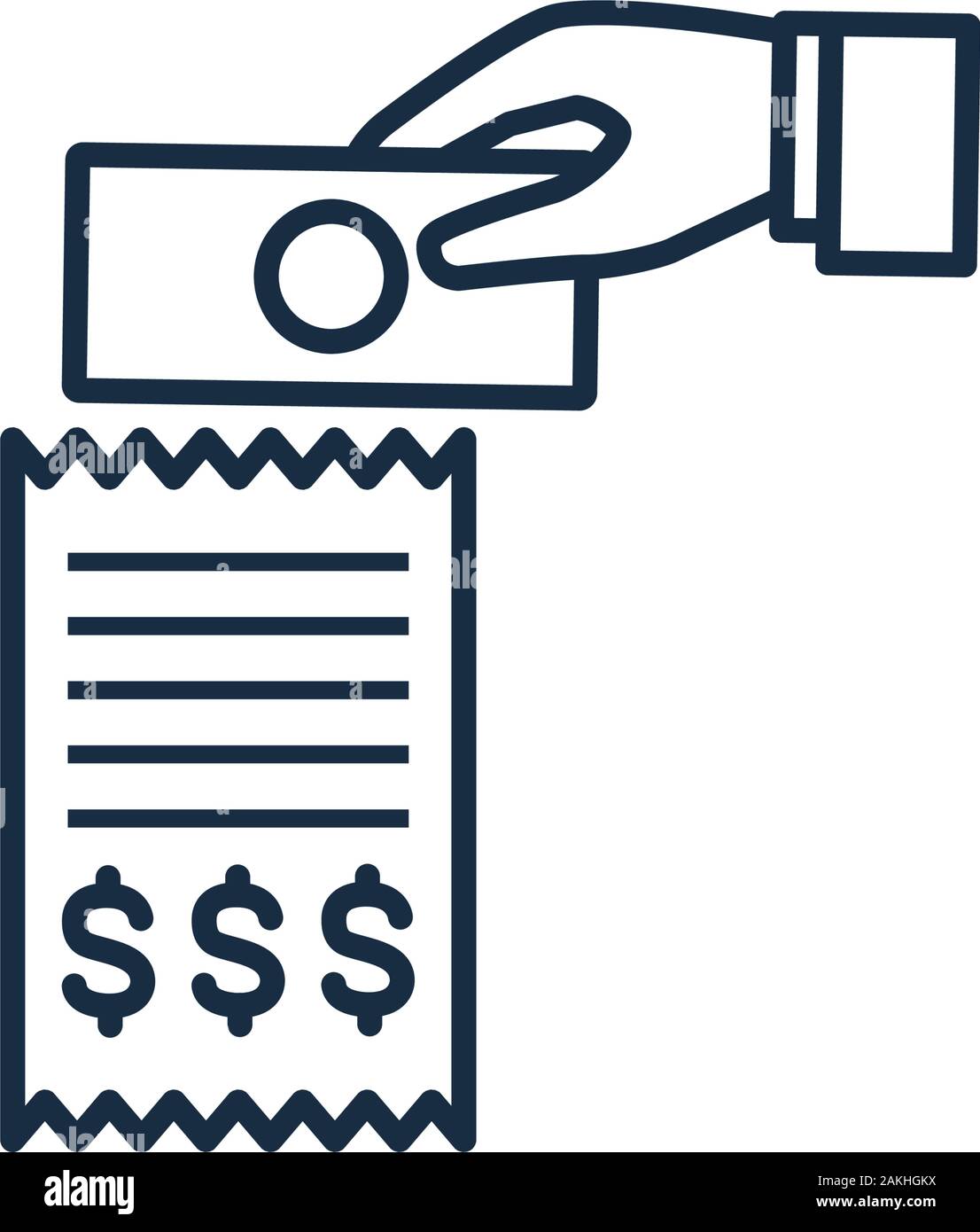 hand bill banknote payment money line image vector illustration Stock ...