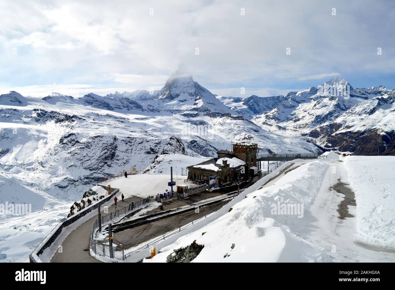 Gornergrat mountain railway station switzerland hi-res stock ...