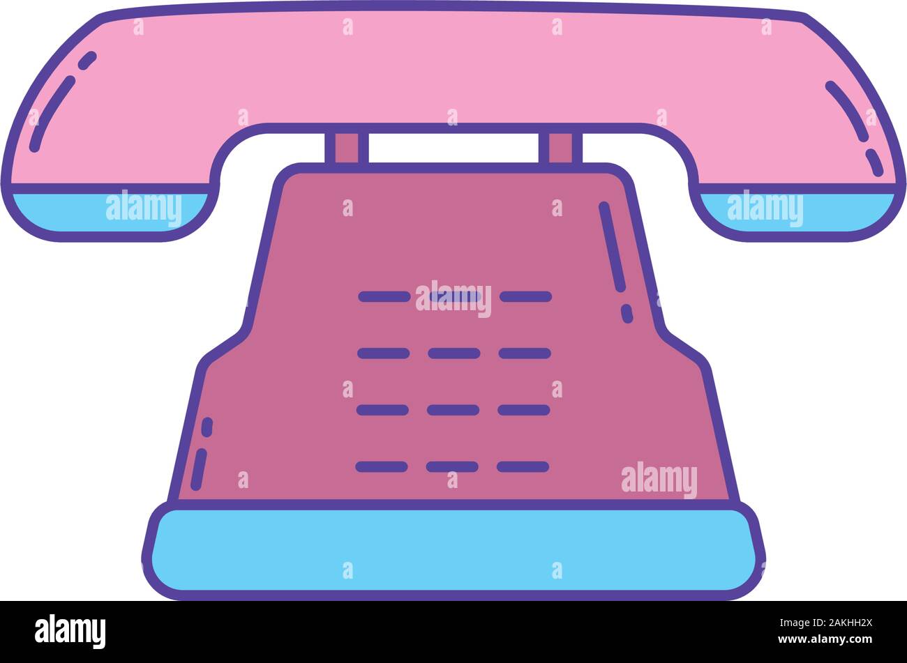 retro telephone , phone fill and line vector illustration Stock Vector ...