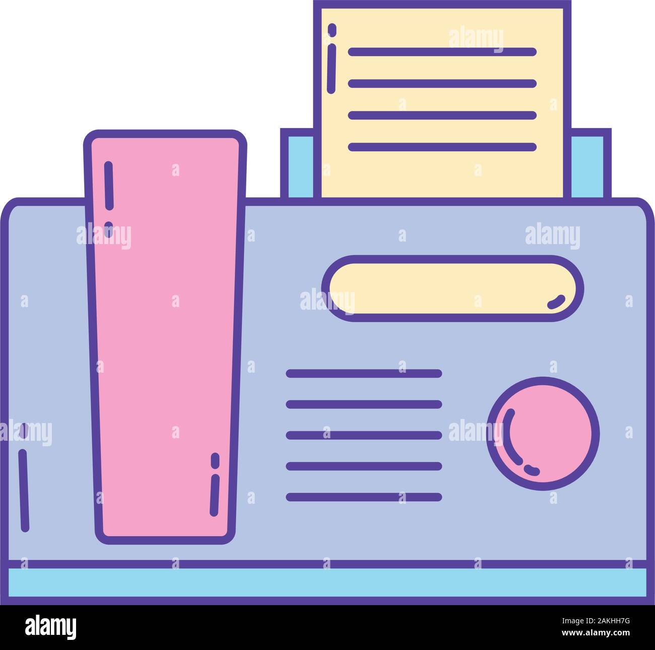 telephone and fax machine , phone fill and line vector illustration ...
