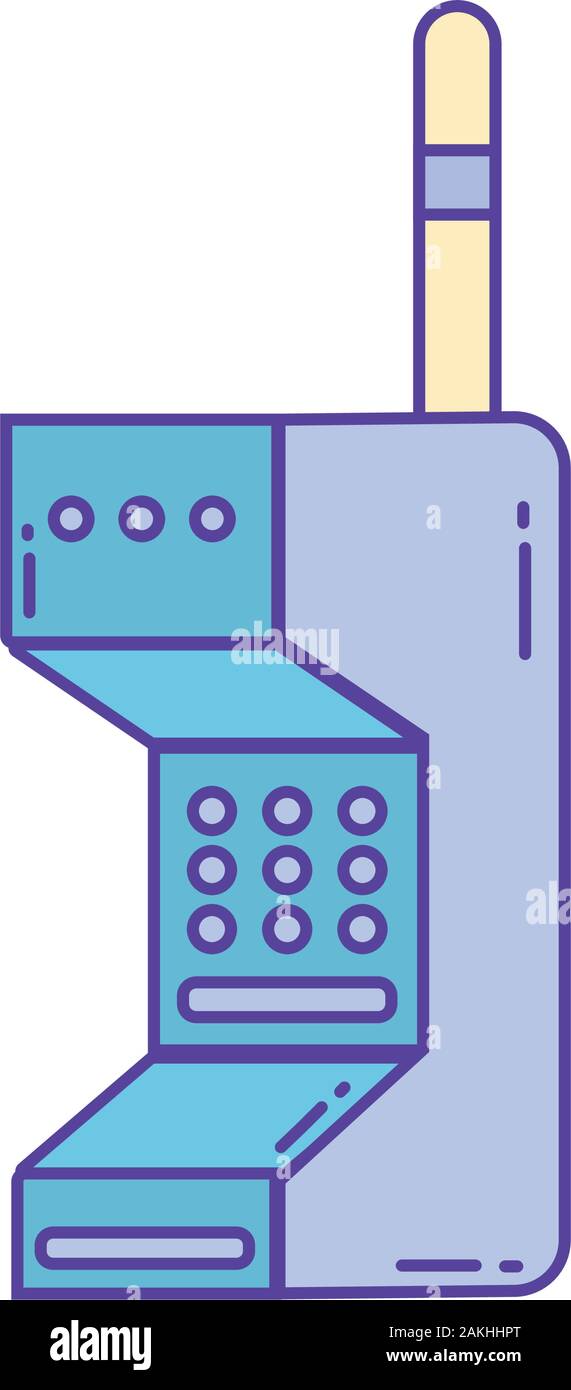 old mobile device , phone fill and line vector illustration Stock ...