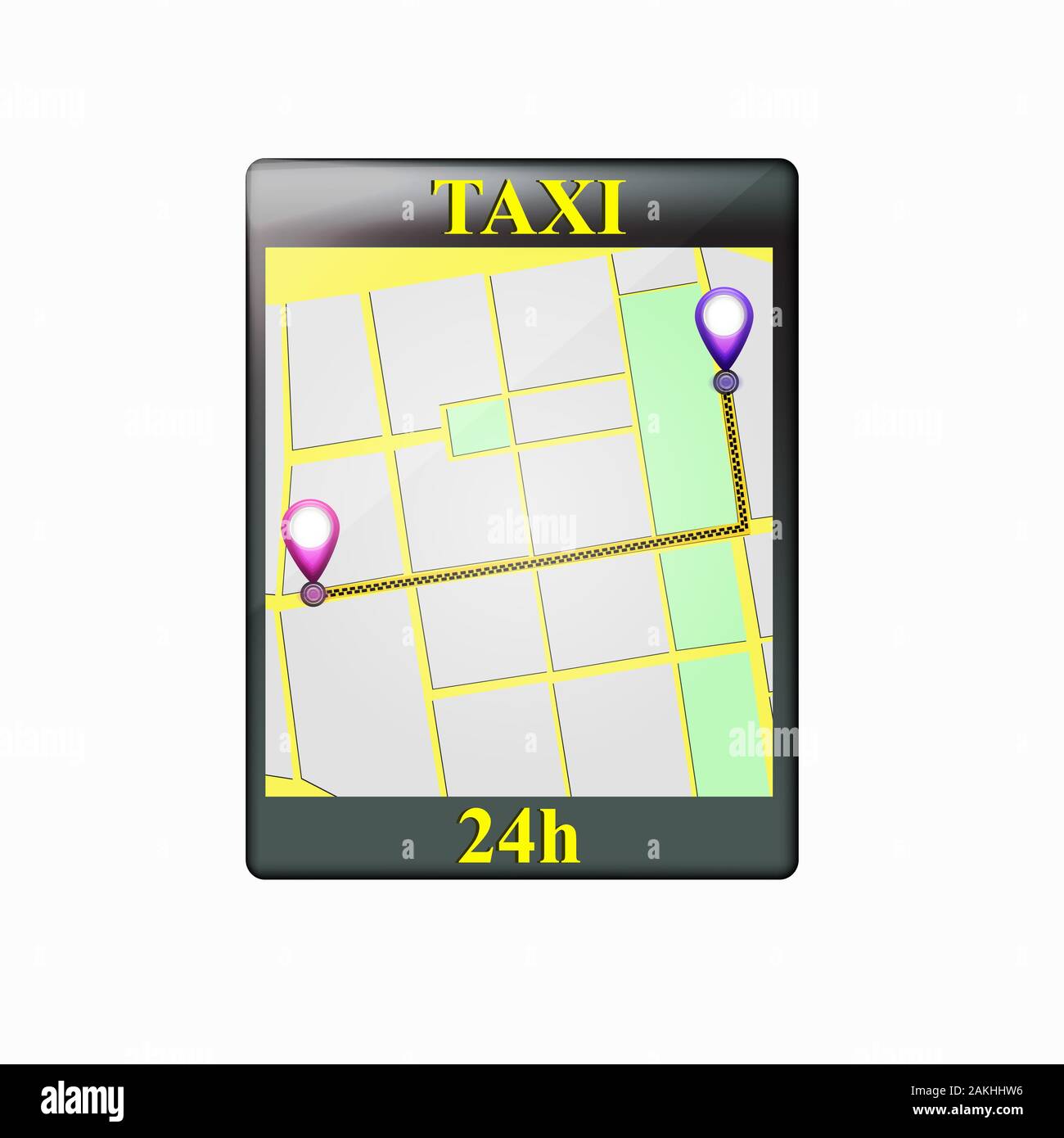 Taxi Service Design. Order taxi in city map location illustration Stock ...