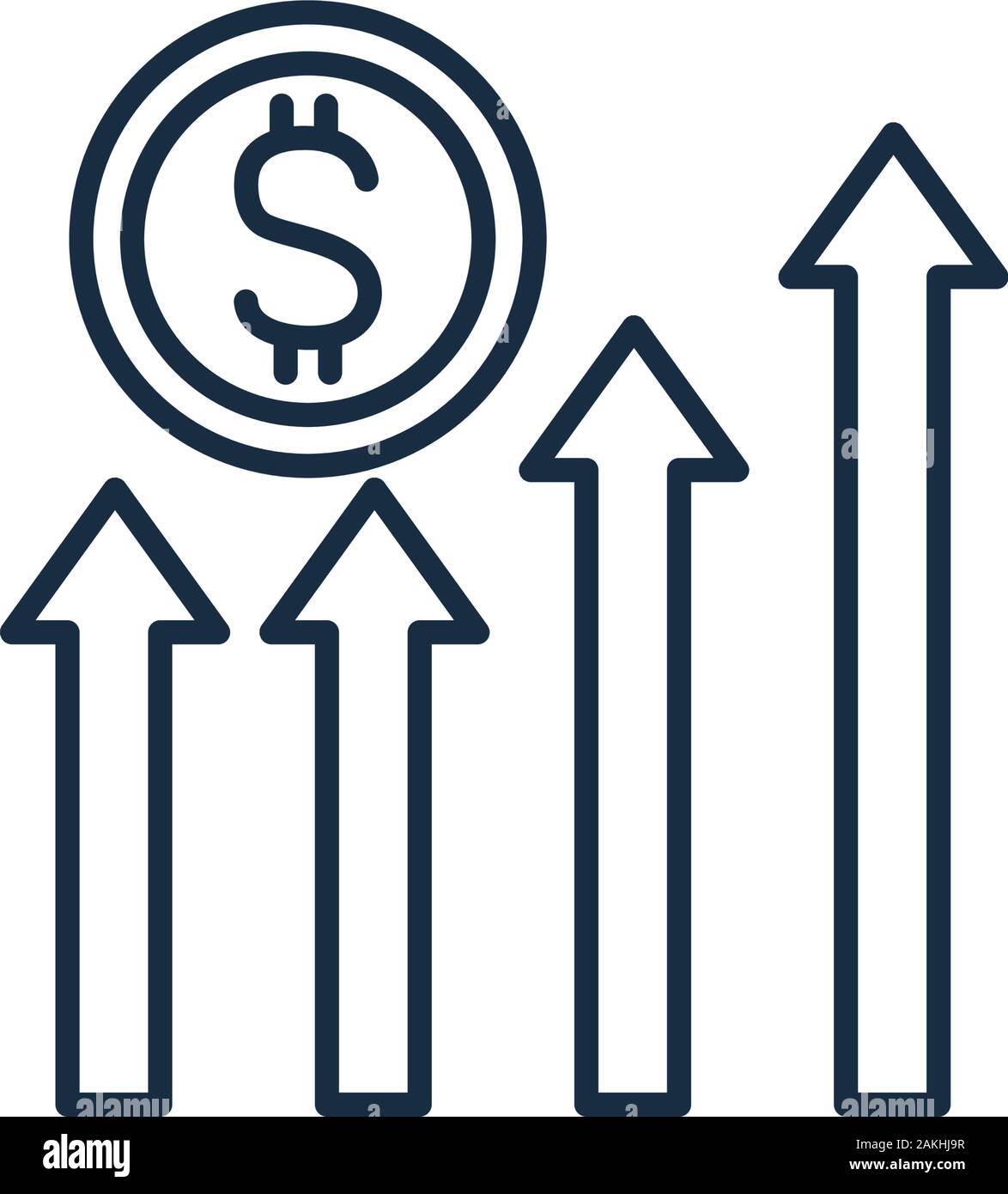 diagram profit coin money line image vector illustration Stock Vector ...