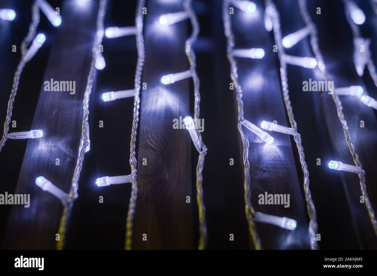 small lamps in the dark abstract black background Stock Photo - Alamy