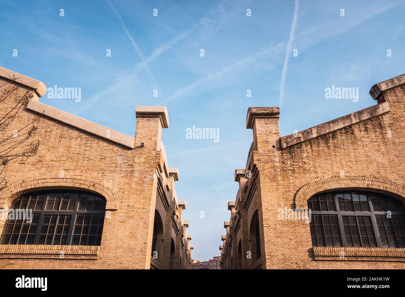 Old brick industrial buildings renovated for social uses of the city in ...