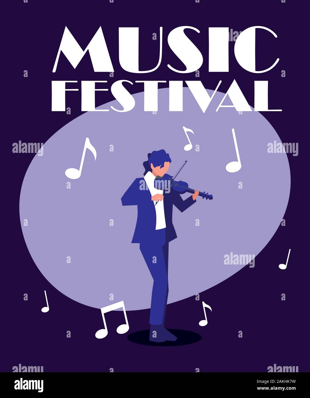 Musician man with fiddle design, Music festival sound melody song ...