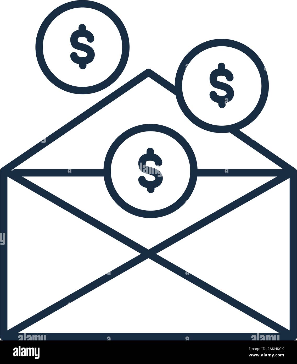 envelope with coins money line image vector illustration Stock Vector ...