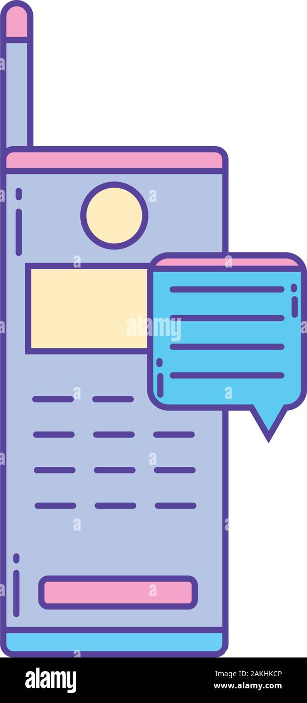 mobile cellular message , phone fill and line vector illustration Stock ...